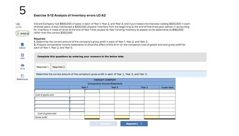 solved 5 exercise 5 12 analysis of inventory errors lo a2