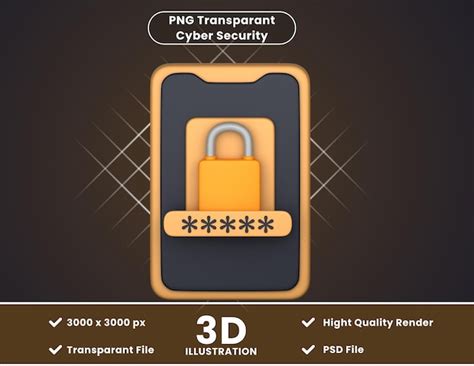 Premium Psd 3d Illustration Of Mobile Device Security