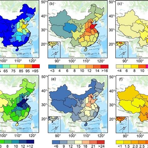 Spatial Distribution Of Average Pm25 A So2− 4b No− 3c Nh