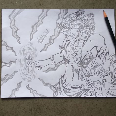 Lord Krishna Drawing In 2025 Anime Drawing Books Book Art Lord Krishna Sketch