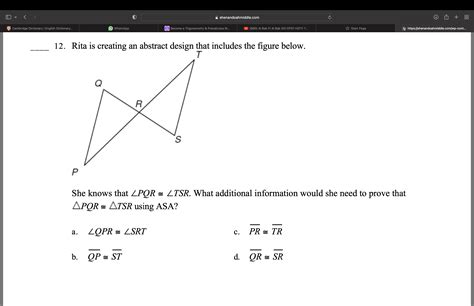 [grade 10 Math Theorems Of Congruency] Whys C Wrong In This Question R Homeworkhelp