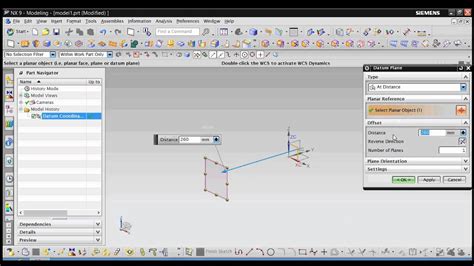 Nx 9 How To Creat A Datum Plane At A Distance Youtube