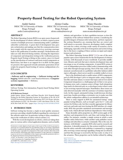 pdf property based testing for the robot operating system