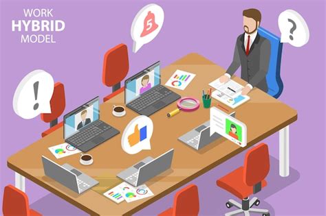 D Ilustração Conceitual De Vetor Plano Isométrico Da Estrutura Flexível Do Espaço De Trabalho Do