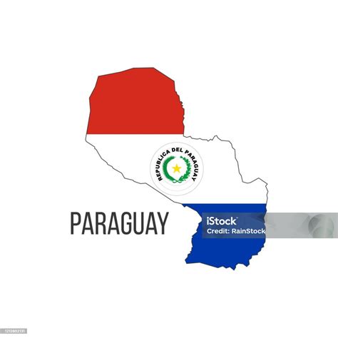 파라과이 국기지도 국경의 형태로 국가의 국기 흰색 배경에 격리된 스톡 벡터 그림입니다 0명에 대한 스톡 벡터 아트 및 기타 이미지 0명 기 남아메리카 Istock