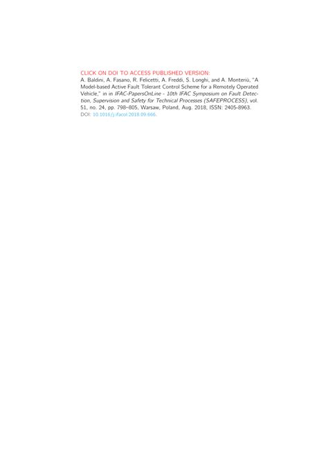Pdf A Model Based Active Fault Tolerant Control Scheme For A Remotely