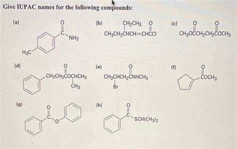 Solved Give IUPAC names for the following compounds: (a) (b) | Chegg.com