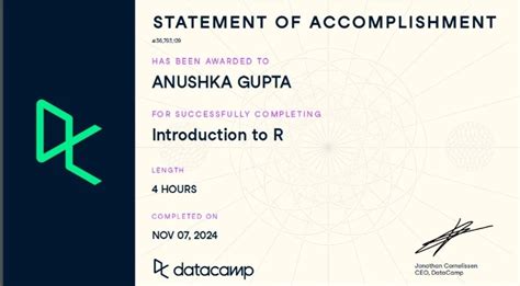 Anushka Gupta On Linkedin Datacamp Rprogramming Dataanalytics