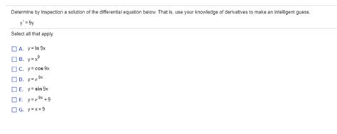 Solved Determine By Inspection A Solution Of The Chegg
