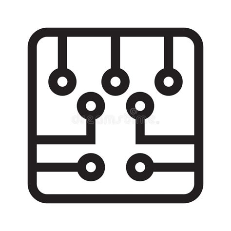 Circuit Board Semiconductors Electronic Circuit Line Art Icon For Apps And Websites Stock