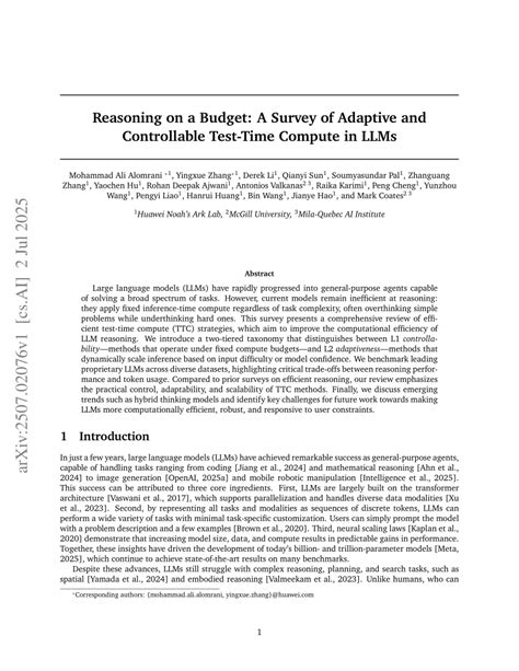 Pdf Reasoning On A Budget A Survey Of Adaptive And Controllable Test