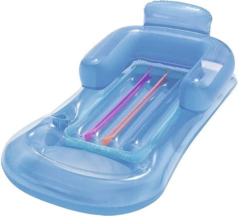 Adult Inflatable Pool Lounger Air Bed Blue