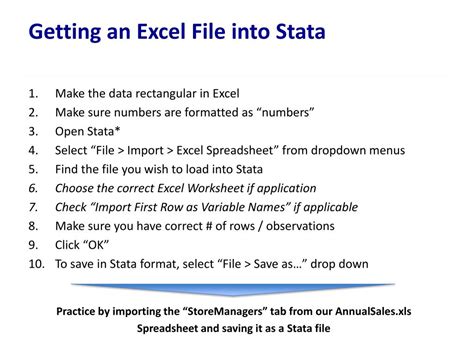 Ppt Pre Program Introduction To Excel Stata And Data Analysis