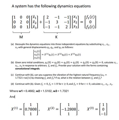 Solved A System Has The Following Dynamics Equations A Chegg