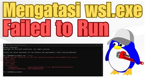 cara mengatasi wsl exe failed to run di cmd powershell youtube