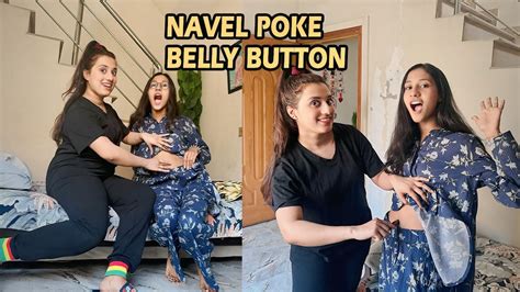 Navel poke or belly button tickle funny video challenge with jasi /zoya noor vlogs - YouTube
