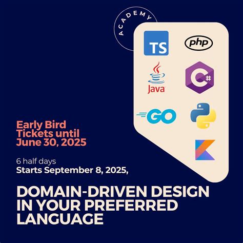 Our Next Domain Driven Design Training With Coding Exercises In Your Language Of Choice Starts