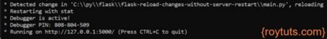 Reload Changes In Flask Web App Without Server Restart Roy Tutorials