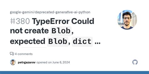 Typeerror Could Not Create `blob` Expected `blob` `dict` Or An `image` Type`pilimageimage