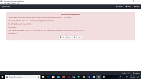 Solution For Cypress Failed To Make A Connection To The Chrome Devtools