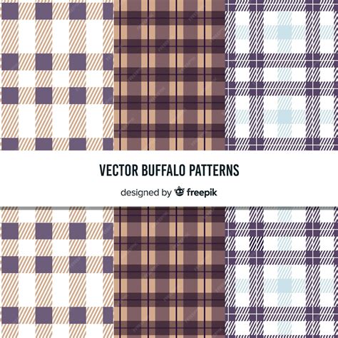 Free Vector Beautiful Buffalo Pattern Collection