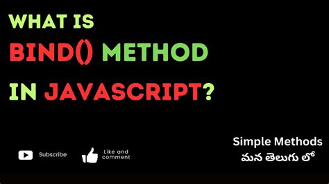 What Is Bind Method In Javascript How To Use It Weekendcodingintelugu YouTube