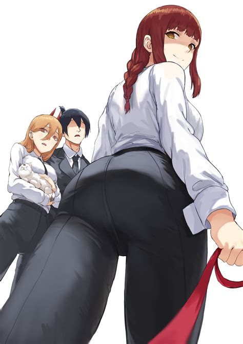 Makima Power Hayakawa Aki And Meowy Chainsaw Man Drawn By Mikame V Danbooru