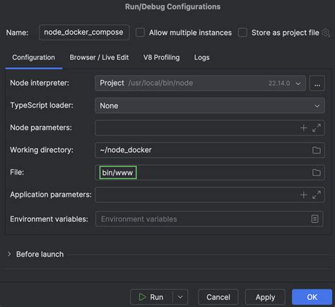 使用 Docker Compose 的 Nodejs Clion 文档