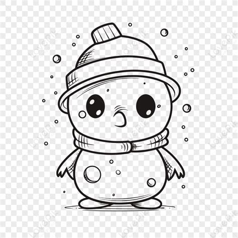 모자와 스카프 색칠 페이지 개요 스케치 드로잉에 귀여운 만화 눈사람 벡터머리개요 예술 Png 일러스트 무료 다운로드