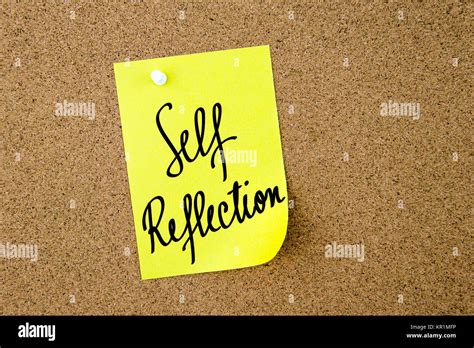 Self Reflection Written On Yellow Paper Note Stock Photo Alamy
