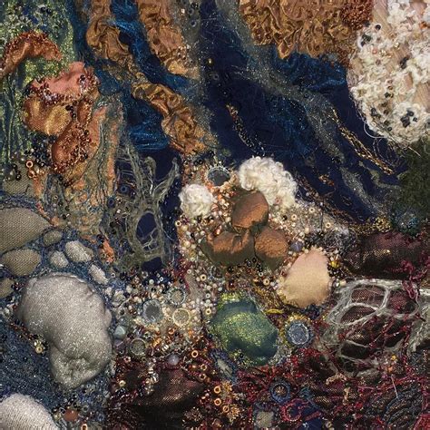Rock Pool 2 Machine And Hand Embroidery Art By Julie Atthews Julie