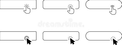 Click Blank Button With Pointer Clicking Mouse Pointer Pictogram