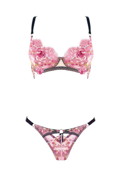 Ariel Bra Romantic Floral Embroidery In Pink Luxury Lingerie