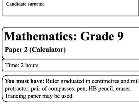 level 9 gcse maths exam paper 2 teaching resources