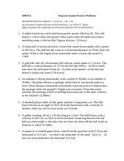 Projectile Motion Practice Problems Solving For Speeds And Course Hero