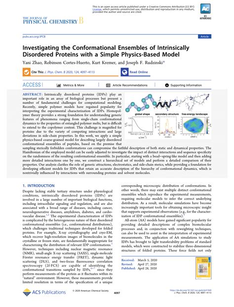 pdf investigating the conformational ensembles of intrinsically