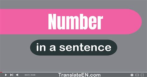 Number In A Sentence