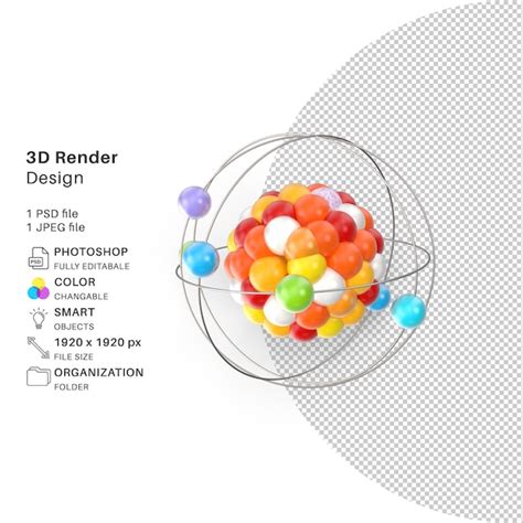 Premium Psd Molecule Model 3d Modeling Psd File Realistic Molecule
