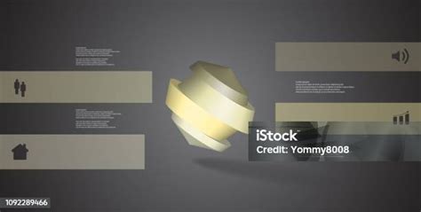 3d 그림 Infographic 템플릿입니다 둥근 8 각형 4 색 부품 분할 된다 개체는 회색 검은색에 비스듬히 간단한 표지판 색상 막대는 측면에 있습니다 0명에 대한 스톡