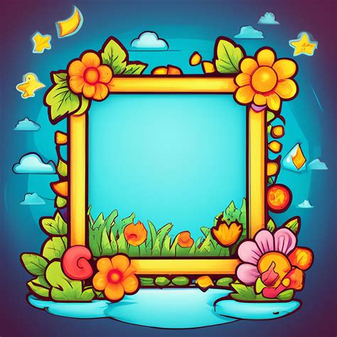 «Мультяшная яркая рамка без картины — создано в Шедевруме