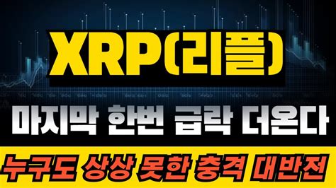 Xrp엑스알피 마지막 급락 한번더 온다 누구도 상상못한 충격대반전 여기다 엑스알피 Xrp 엑스알피분석 리플 리플