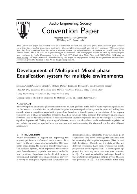 Pdf Development Of Multipoint Mixed Phase Equalization System For