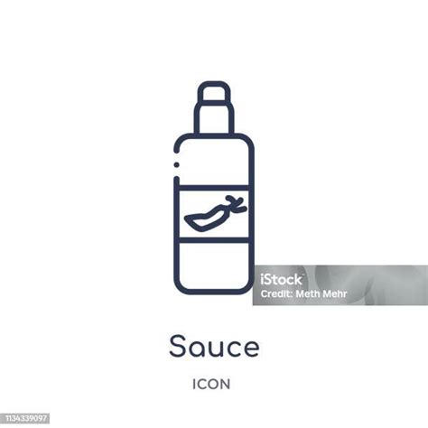 주방 개요 컬렉션에서 선형 소스 아이콘입니다 얇은 라인 소스 아이콘 흰색 배경에 고립입니다 소스 유행 그림 겨자에 대한 스톡 벡터 아트 및 기타 이미지 Istock