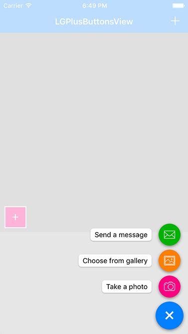 IOS Implementation Of Floating Action Button That Shows More Options