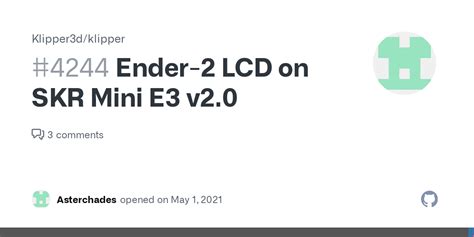 Ender 2 Lcd On Skr Mini E3 V20 · Issue 4244 · Klipper3dklipper · Github