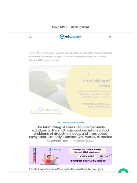 Edukemy Com Blog The Interlinking Of Rivers Can Provide Viable Solutions To The Pdf River