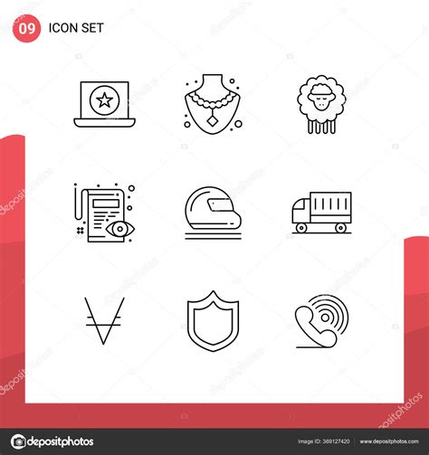 Set Vector Outlines Grid Safety Helmet Ram View Edit Editable Stock