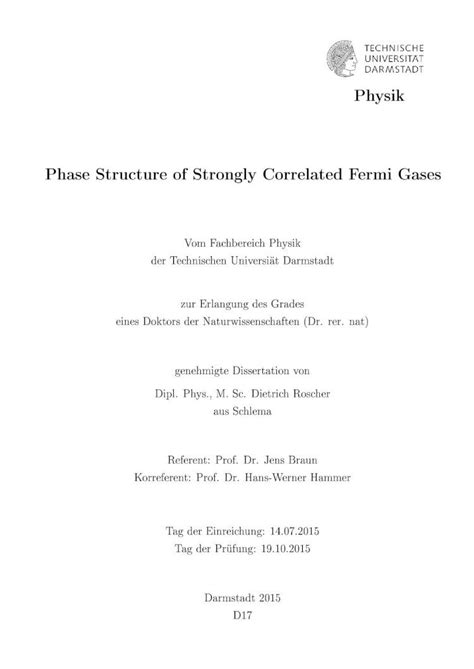 Pdf Physik Phase Structure Of Strongly Correlated Fermi Gasesthe Underlying Interactions