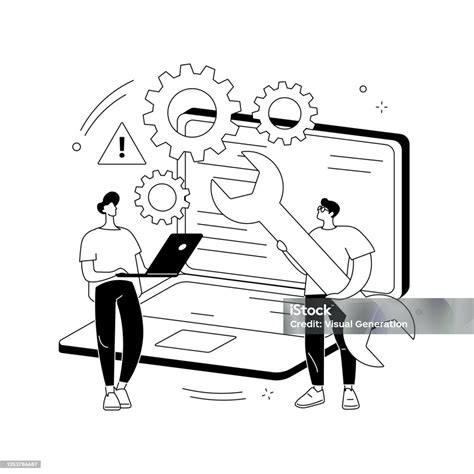 Computer Troubleshooting Abstract Concept Vector Illustration Stock