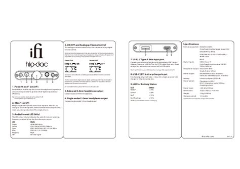 Hip Dac User Manual Ver1 3 Comprehensive Guide For Ifi Audio Hip Dac Users